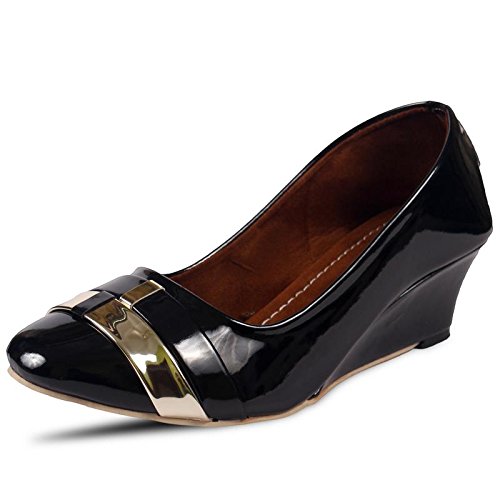Buy ANAND ARCHIES Artificial Leather Black Ballies for Girl's & Women's ...