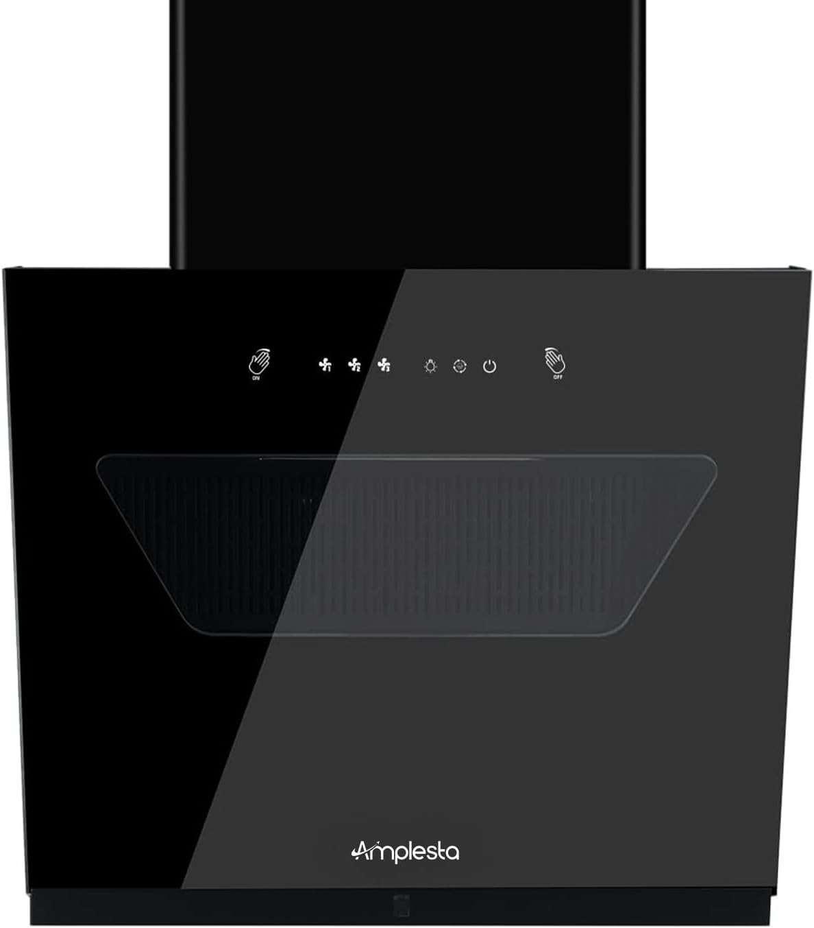 Amplesta CycloneX 60CM Chimney for Kitchen Auto Cleaning 1600 m3 hr LED Touch Copper Motor Wall ...