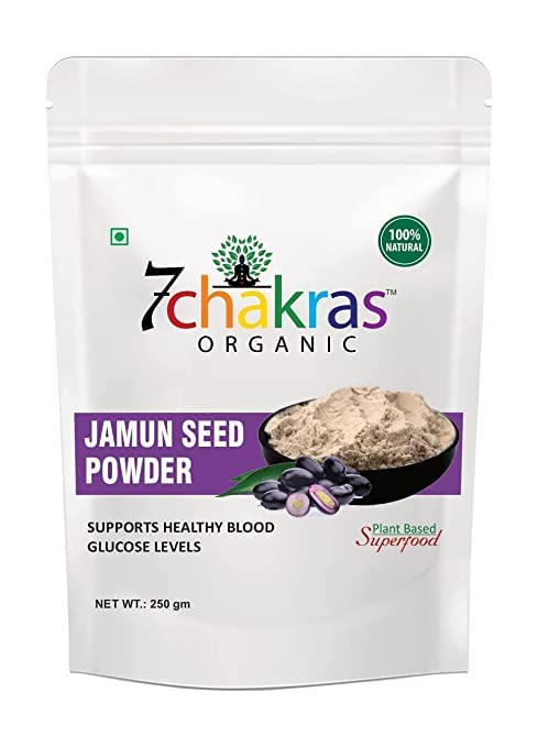Buy 7 chakras organic Jamun Seeds Powder for Healthy Blood Sugar Levels ...