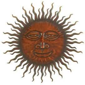Amazon.com: Sweet Smiling Sun Metal Wall Hanging Art 24 " : Home & Kitchen