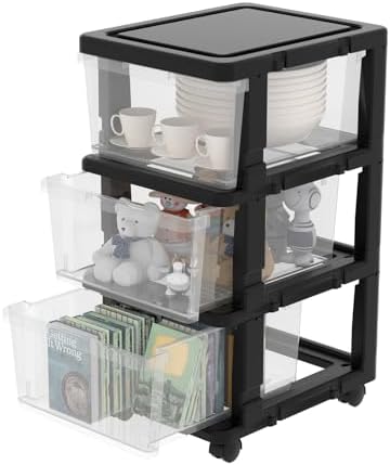 Plastic Storage Drawers on Wheels by Maxi Nature - Sturdy Frame ...