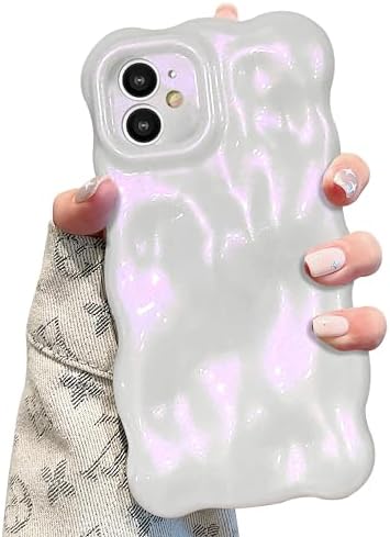 Amazon.com: UEEBAI Case for iPhone 12 6.1 inch, Cute Solid Color Curly ...