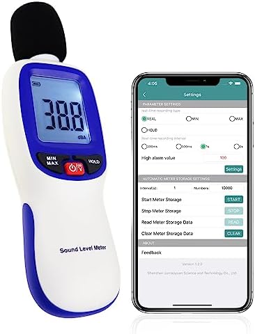 Decibel Meter, Bluetooth-Enabled Digital Sound Level Meter Portable SPL Meter 30~130dBA Range ...