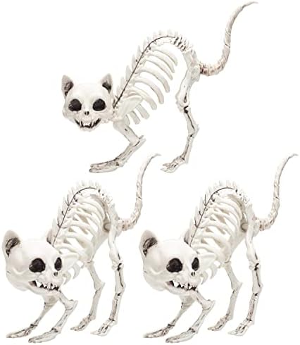Amazon.com: Supremask Skeleton Cat, Plastic Crouching and Sitting Cat ...