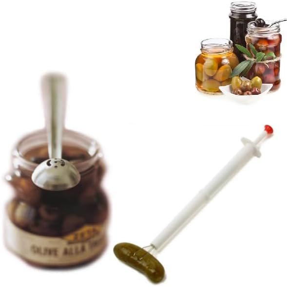 Amazon.com | Pickle Pincher with Olive Spoon Set,Flexible Picker Fork n ...