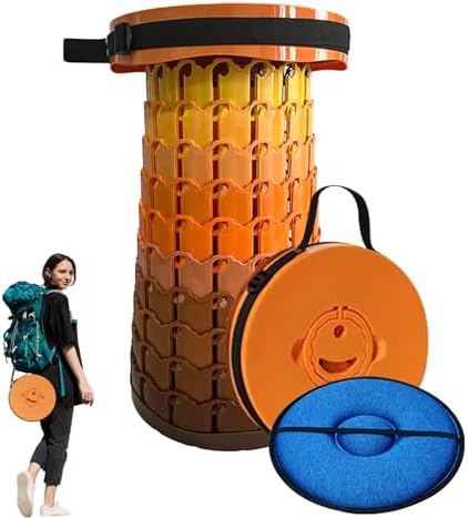 Height Adjustable Collapsible Stool ALEVMOOM Upgraded Collapsible Stool ...