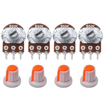 Electronic Spices 50k 6 Pin Round Shaft Dual Gang Rotary Potentiometer ...