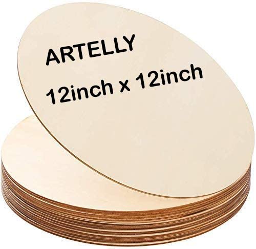 ARTELLY Round MDF Boards for Art and Craft 12 inch (Pack of 10) - 3.5mm ...