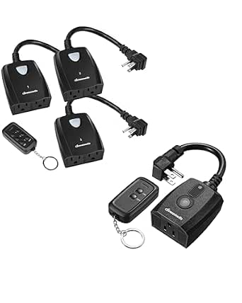 DEWENWILS Outdoor Remote Control Outlet, 125V 15A Wireless Remote ...