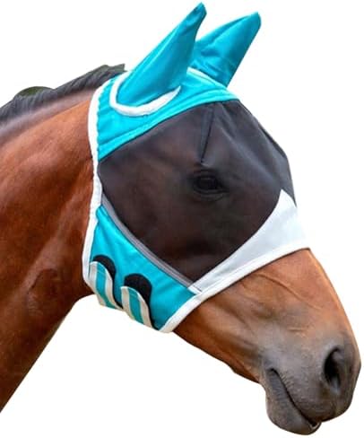 DKDDSSS Horse Fly Mask - Premium Shires Fly Mask for Horses, Full ...