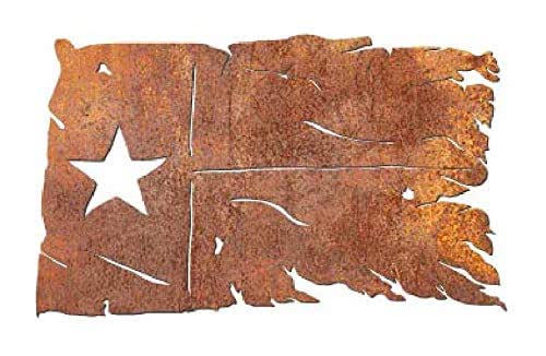 Amazon.com: 18" to 30" Tattered Texas State Flag Steel wall hanging ...