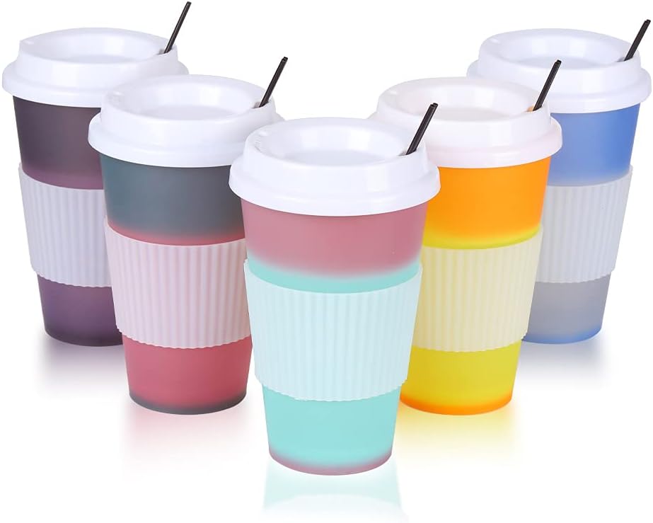 Amazon.com: Take It To Go with Lids Reusable Plastic Travel Cups Mugs ...