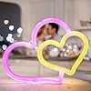 BRIGHTDECK Heart Neon Signs, Pink Heart Neon Sign Battery Operated or ...