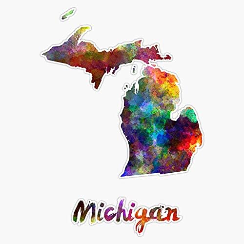 Amazon.com: Michigan Vintage Picture Map Bumper Sticker Window Vinyl ...