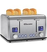 Amazon.com: Toaster 4 Slice, Stainless Bagel Toaster with LCD Timer ...