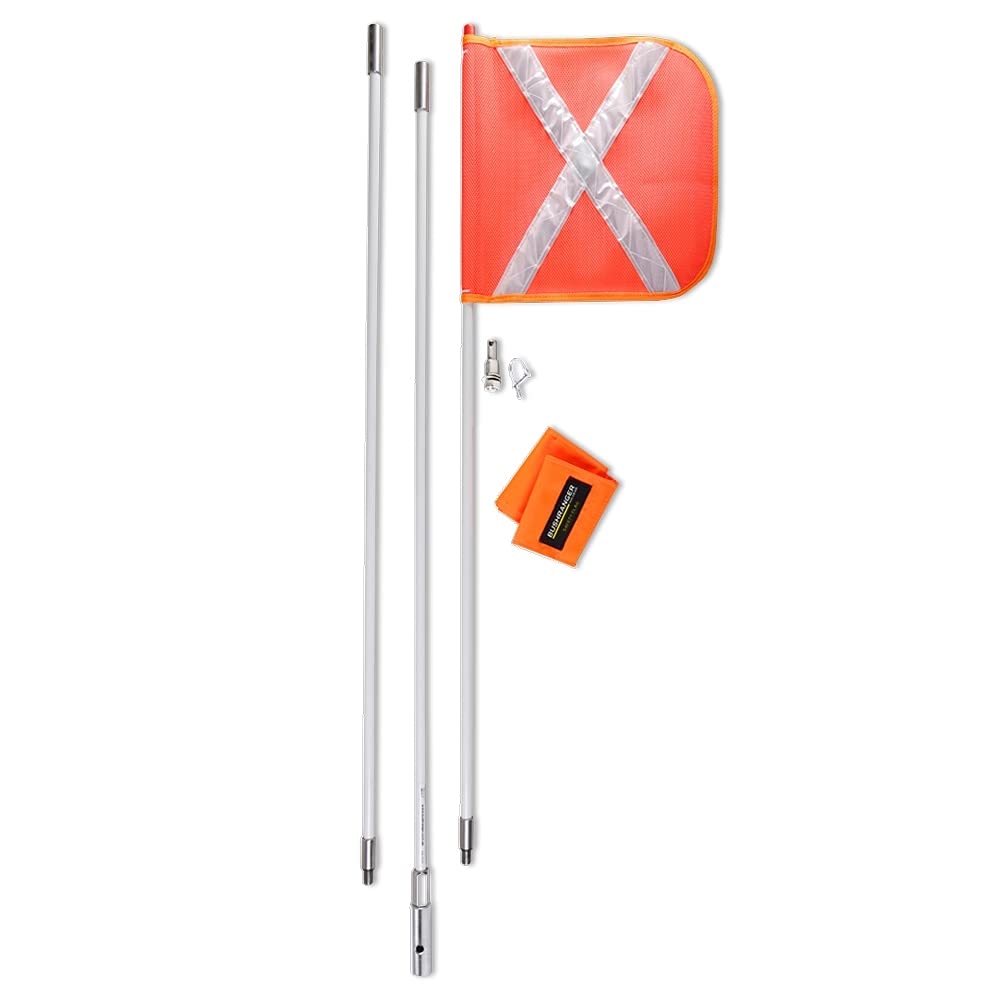 Bushranger SF02A Safety Flag Kit - 3 Piece with Storage Bag, Orange ...