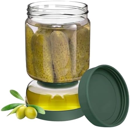 Amazon.com: WhiteRhino Glass Pickle Jar,34oz Olive Hourglass Jar with ...