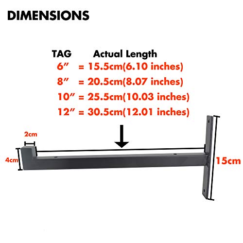 OUVIN 4 Pcs Shelf Brackets Heavy Duty 250mm Floating Shelf Brackets ...