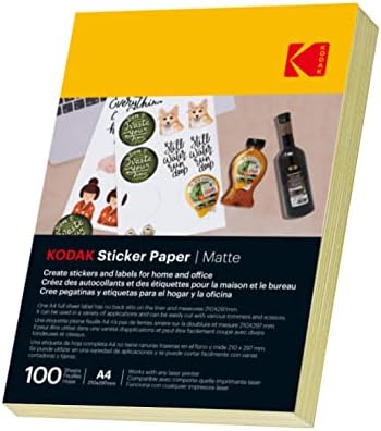 Kodak Matte A4 Sticker Paper (100 Sheets) : Amazon.com.au: Stationery ...