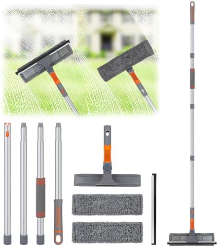 Amazon.com: Window Squeegee, 2-in-1 Window Cleaner Tool with Extension Poles, Rotatable Squeegee ...