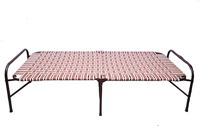 CANE CRAFTS Portable Metal Single Iron Folding Bed Collapsible Bed ...