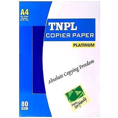 A4 Size Paper 500 Sheets - A4 Sheet Bundle 500 Sheets - 80 GSM TNPL (10 ...