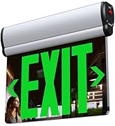 Amazon.com: SASELUX Led Edge-Lit Exit Sign ,Brushed Aluminum Housing ...