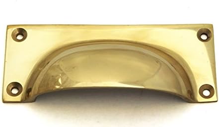 Solid Brass Rectangular Drawer Pull/Cupboard Door Handle (10cm ...