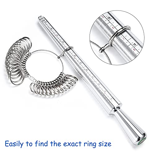 Snapklik.com : Ring Sizer Measuring Tool, Aluminum Ring Mandrel Dual ...