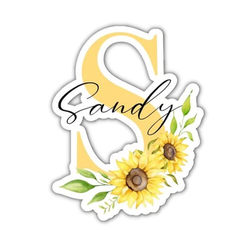 Amazon.com: Personalized Sunflower Stickers with Monogram, Custom Name ...