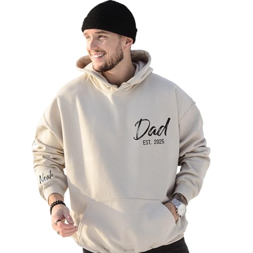 Amazon.com: Custom Dad Hoodies and Crewneck Sweatshirt with Kids Names ...