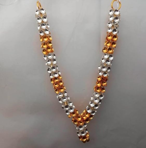 pmw - German Silver Gold and Silver Plated Archana Flower Garland for ...