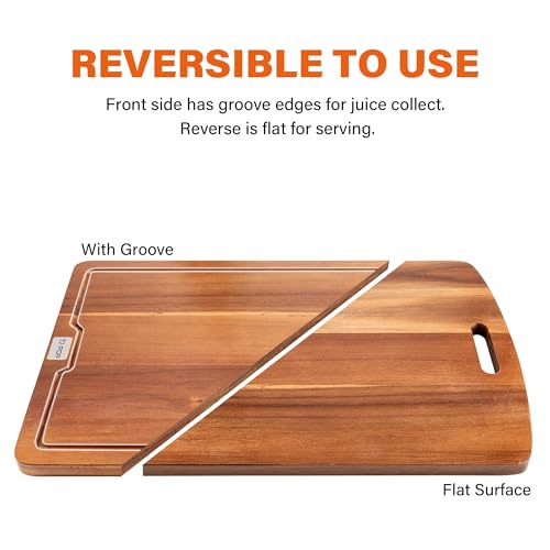 Extra Large Chopping Board 60 x 40 x 2 cm, TJ POP Acacia Wooden ...