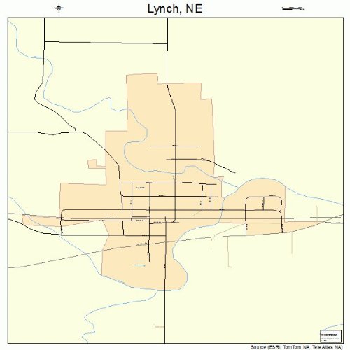 Large Street & Road Map of Lynch, Nebraska NE - Printed poster size ...