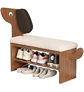 Amazon.com: KASLANDI Shoe Storage Bench with Cushion,2 Tiers Shoe Bench ...