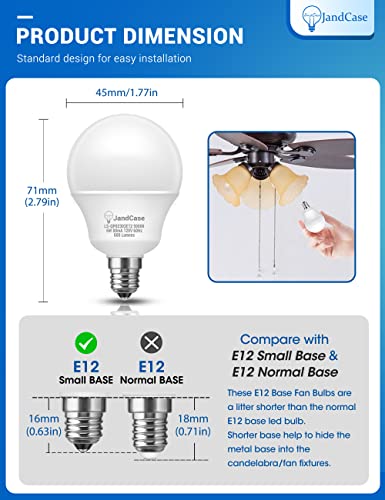 Snapklik.com : LED Ceiling Fan Light Bulbs Small Base 6 Pack, E12 LED ...