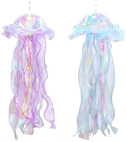 Amazon.com: Glitter Iridescent Jellyfish Hanging Decor Jellyfish Kit ...