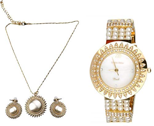 Charles Delon Watch Set For Women Analog Mixed - 5574 LGMB : Amazon.in ...