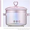 Amazon.com: ERINGOGO Pink Glass Stockpot with Lid, 50oz/ 1500ml Glass ...