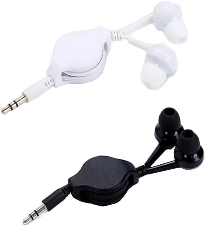 Amazon.com: ThtRht 2 Pack Retractable Earbuds Wired Earphone Portable 3 ...