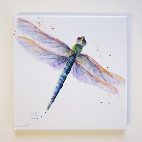 Amazon.com: Dragon Fly Art Tile Trivet Original Elvira Para Art ...