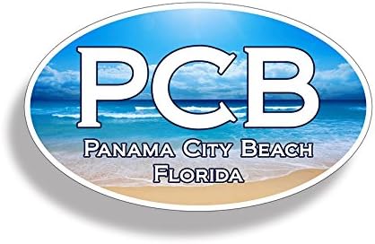 Amazon.com: PCB Panama City Beach Ocean Sticker Oval Vinyl FL Florida ...