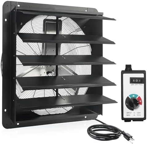 iLiving - 24" Wall Mounted Exhaust Fan - Automatic Shutter - Variable ...