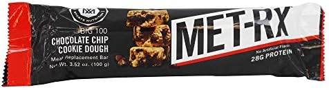Amazon.com: MET-Rx Big 100 Meal Replacement Bar, Chocolate Chip Cookie ...