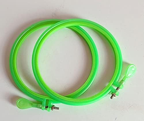 Plastic Embroidery Hoop Ring Frame (2 Pcs) (Green) 5 inch : Amazon.in ...