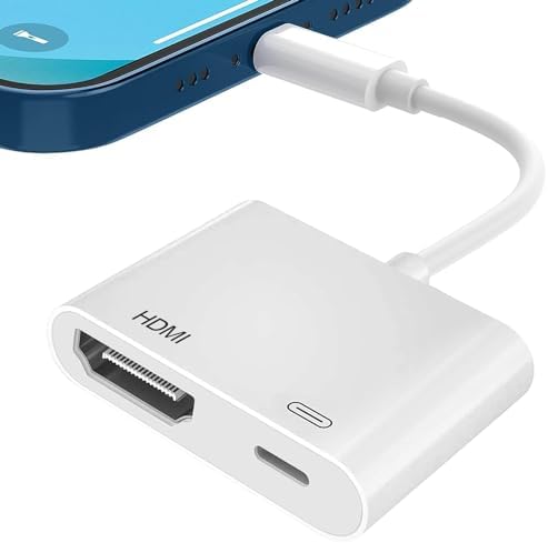 Omivine HDMI Adapter for iPhone, 1080P HDMI Lightning Digital AV ...
