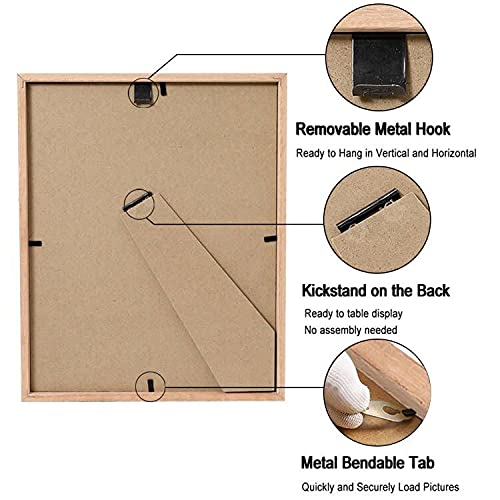 8x10 Set of 6 Oak Wood Picture Frame Solid Wooden Photo Frame Natural ...