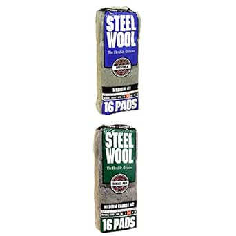 Amazon.com: Homax Steel Wool Bundle: Medium Grade #1 and Medium Coarse ...