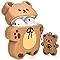 Amazon.com: Cute AirPods Cases with Bear Keychain Cartoon Biscuit Bear Design Full Protective ...