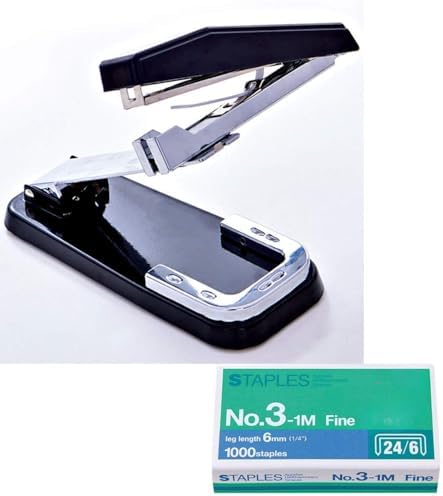 SHOPVILLA Desktop Stapler, 360° Rotatable Triple-Sided Stapling Machine ...